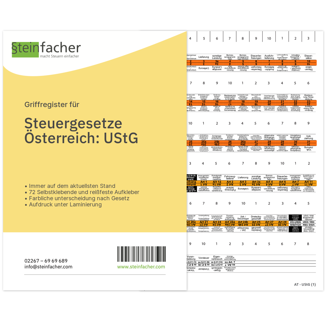 Griffregister für Steuergesetze Österreich: Umsatzsteuergesetz (UStG ...